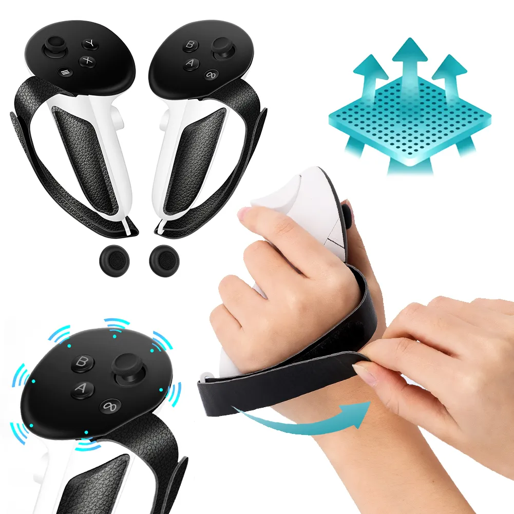 2024PU Leather Controller Grips Cover for Meta/Oculus Quest 3 with ...