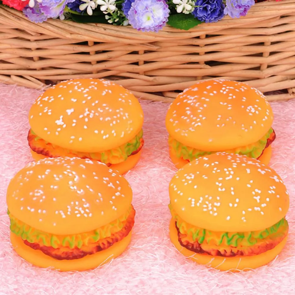Burger Dog Chew Toy Food Grade Rubber Squeaky... From Dh1100072003, $12 ...