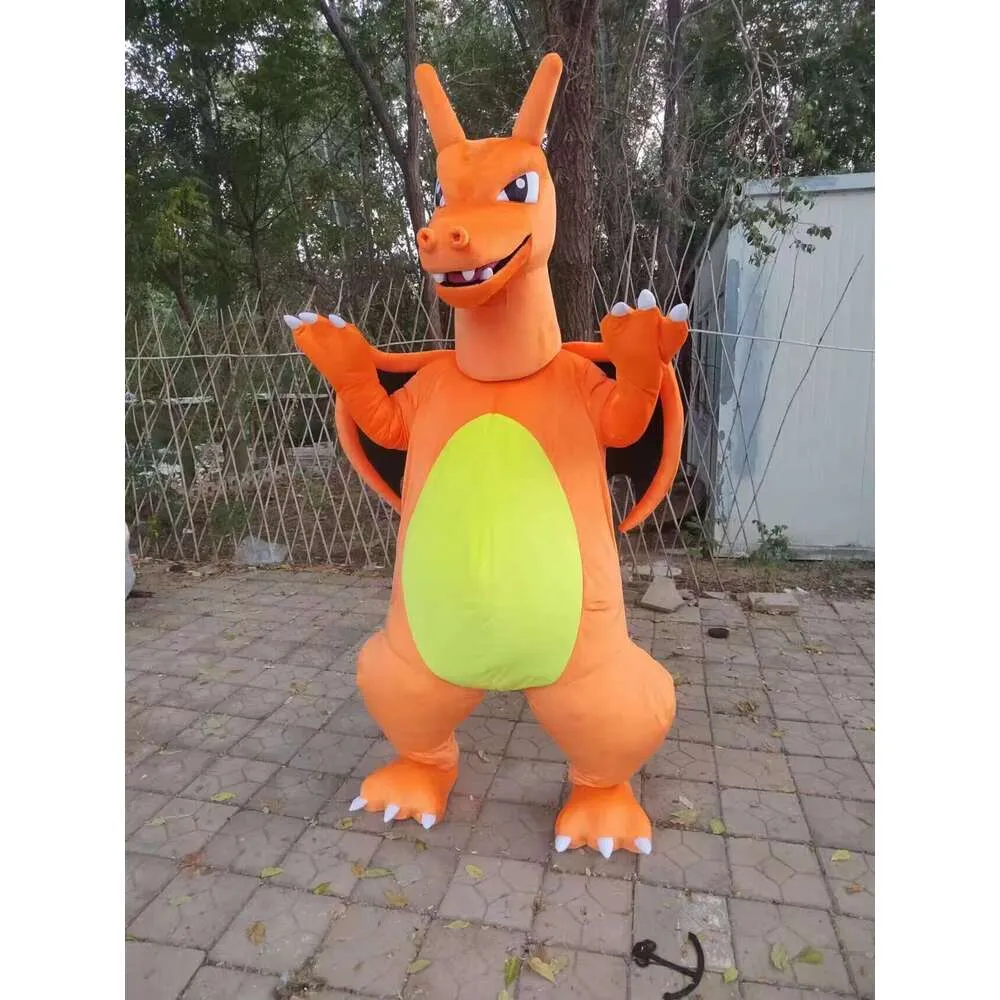 Custom Firedragon Charizard Fire dog mascot outfit with Orange Dragon ...