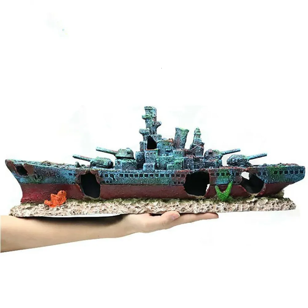 Resin Aquarium Decorations Wrecked Ship Ornament... From Tuo10, $22.45 ...