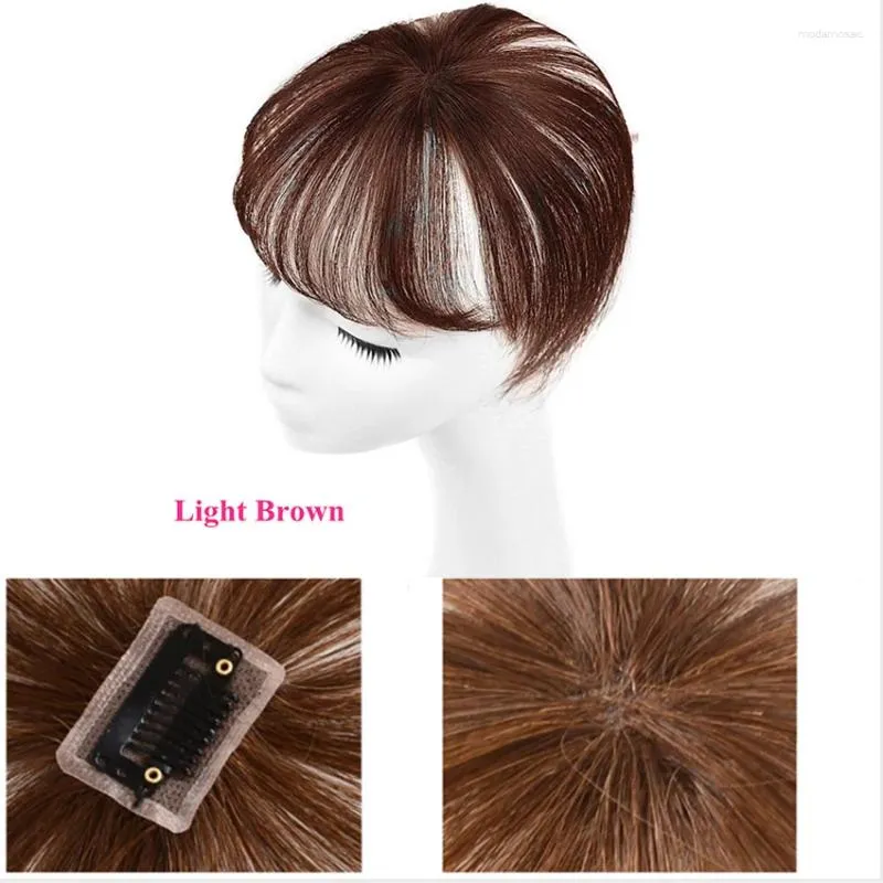 Natural Human Hair Fringe Clip Bangs Transparent Lace Air in Brazilian ...