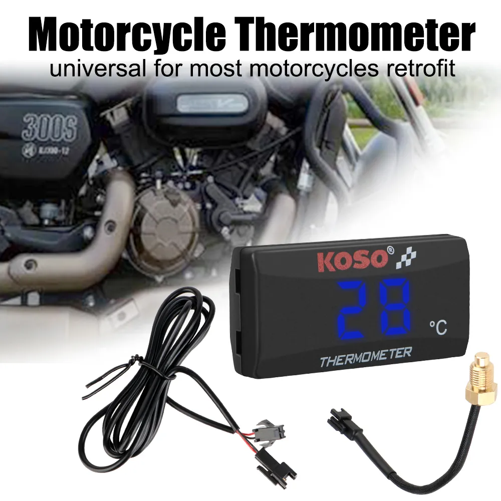 Motorcycle Thermometer 12V 0-120°C Water Temperature Gauge: Digital LCD ...