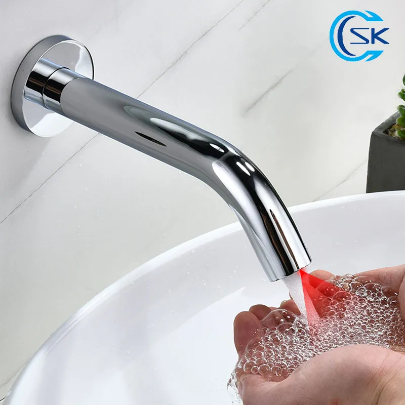 Wall Mounted Automatic Infrared Basin Faucet With Smart Sensor For Hot ...