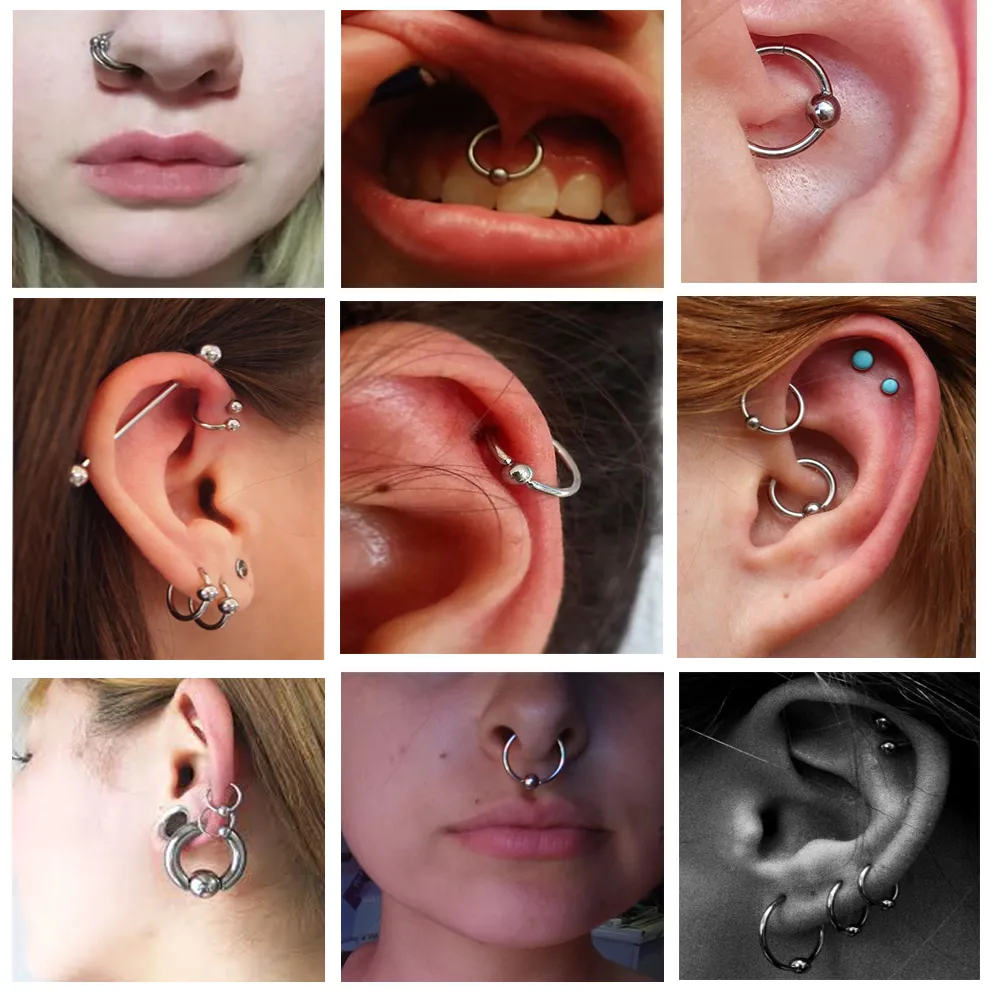 DHgate Steel Captive Bead Rings 3 4 5mm Balls Helix Daith Cartilage Piercing Jewelry Jewelry