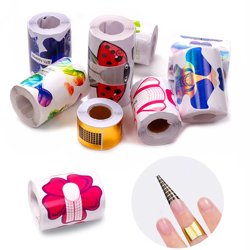 100-Piece fingernail forms Set with Acrylic Paper Holder, French Light ...