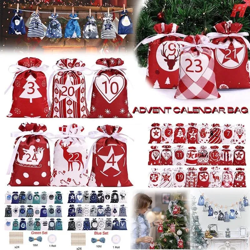 DHgate.com:Christmas Countdown Bags - Set of 24 Reusable Drawstring ...