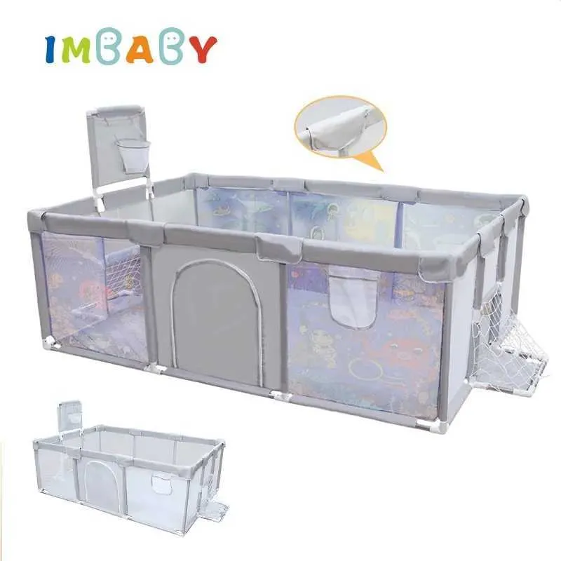DHgate.com:2024IMBABY Cartoon Baby Playpen, Safe Foldable Baby Playpens ...