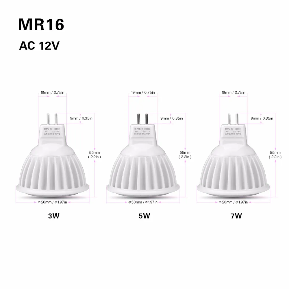 DHgate.com:Dimmable MR16 LED Spotlight Bulbs (10-Pack) - 3W/5W/7W GU5.3 ...