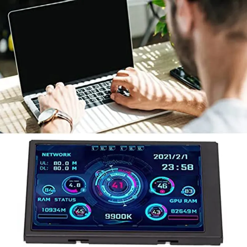 5 Type-C Portable USB Monitor, Mini Display for PC Computer GPU CPU RAM ...