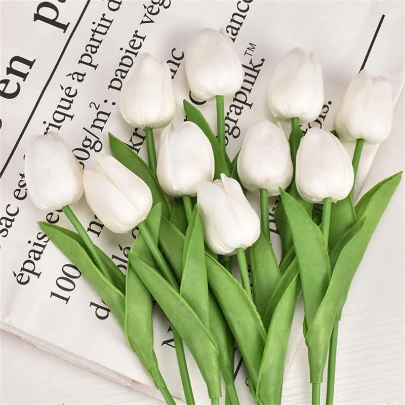 Artificial Tulip Bouquet 6 Pack - Lifelike PE Foam Fake Flowers for ...