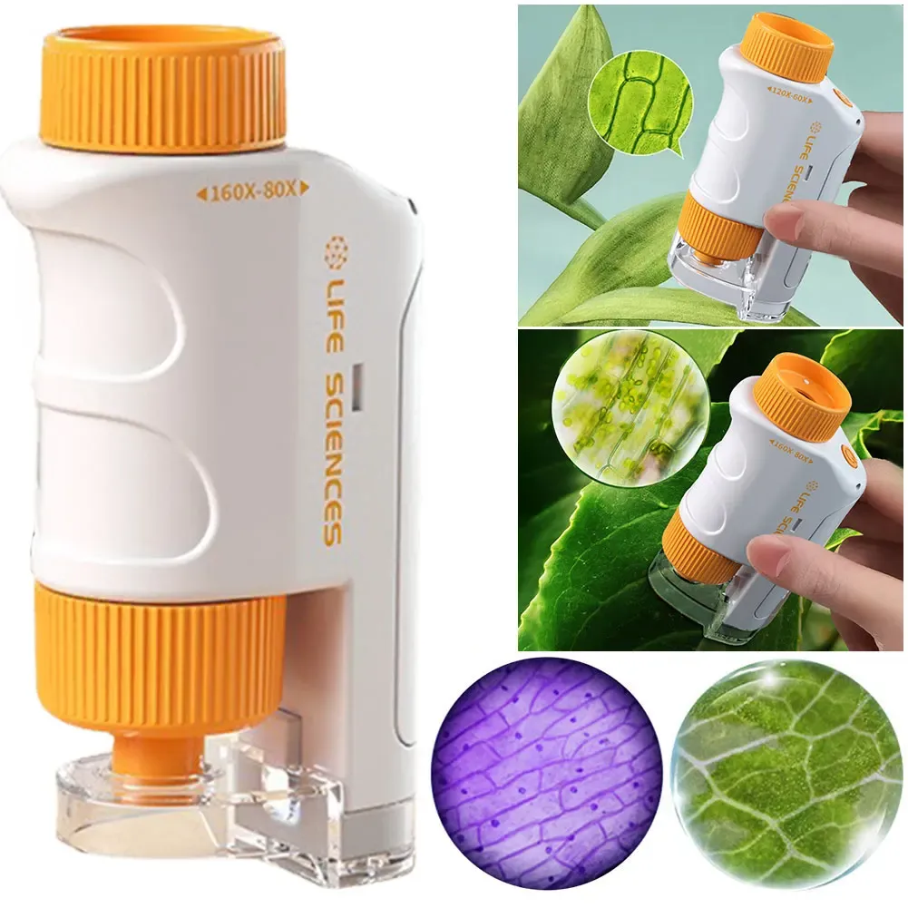 60X-120X Handheld Microscope Kit - Pocket Microscope for Kids, Science ...