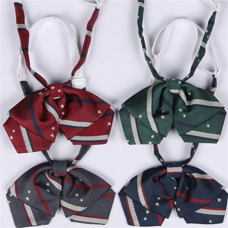 Japanese Striped Cotton Cravat, Solid Color Uniform Collar Necktie for ...