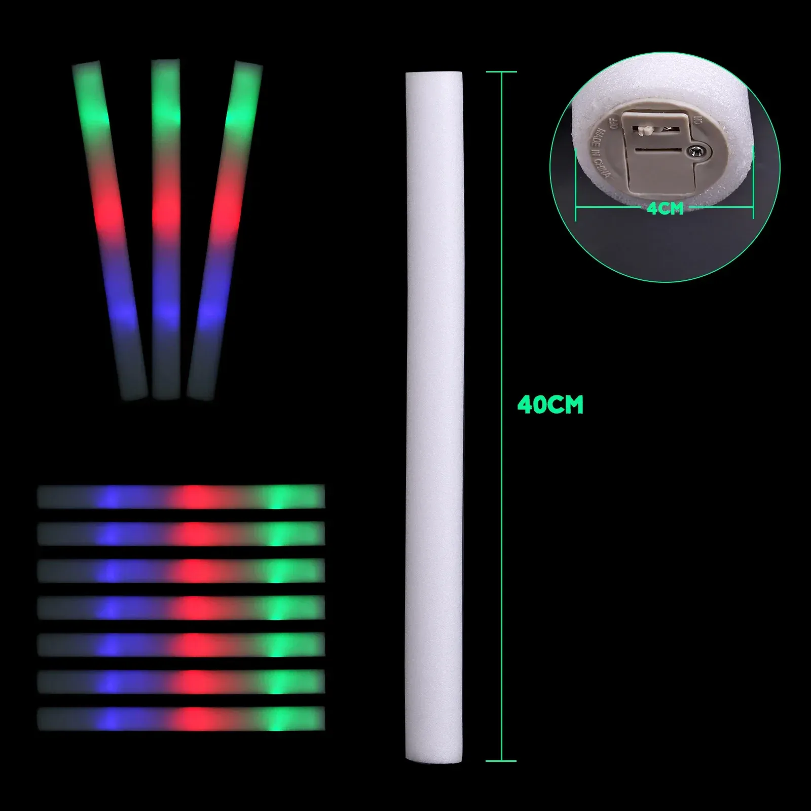 10/20/30/RGB LED Glow Foam Stick Bulk Colorful... From Ddmymay, $91.63 ...