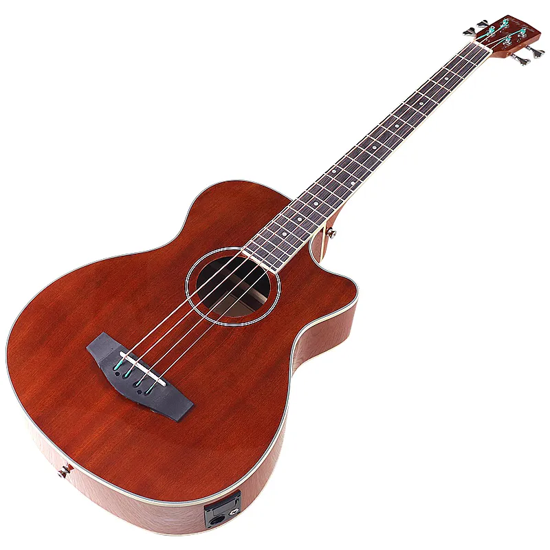 Mini Electric Acoustic Bass Guitar 43 Inch Mahogany Body with Pickup ...