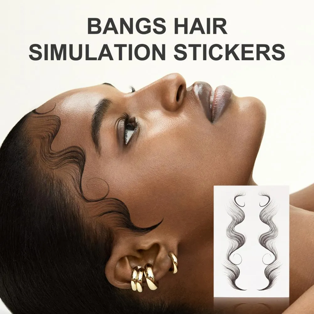 Waterproof Baby Curly Hair Cutsline Edging Stickers Smooth, Black Curly ...