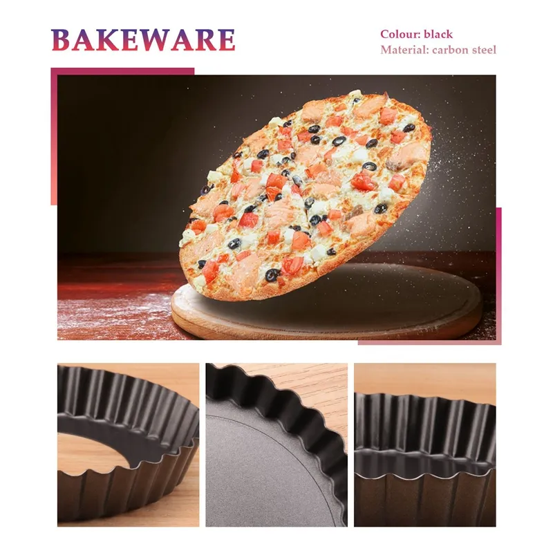 Non-Stick Pie Tin for Baking Quiche, Tart, and Pizza with Removable ...