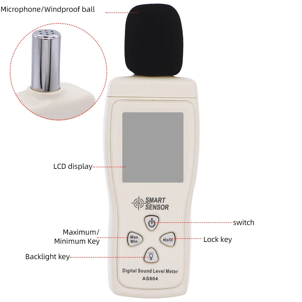 DHgate.com:Digital Sound Noise Level Meter: 30-130dB Noise Meter for ...