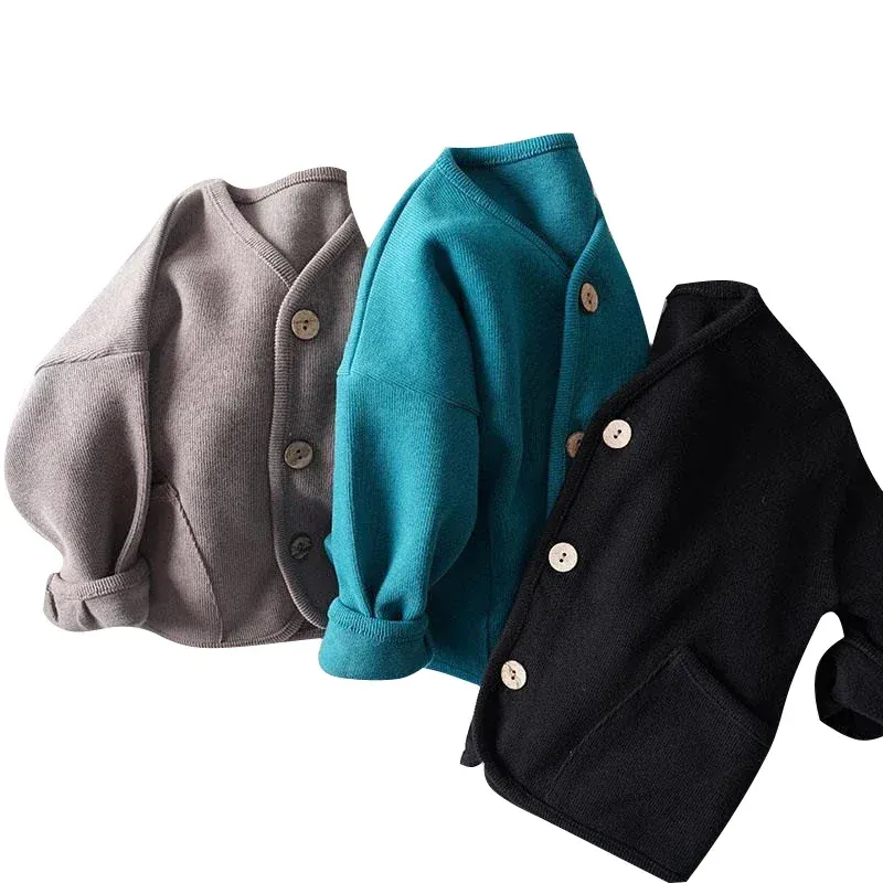 Spring-Fall Kids Long-Sleeve Coats: Breathable Cotton Cardigans for ...