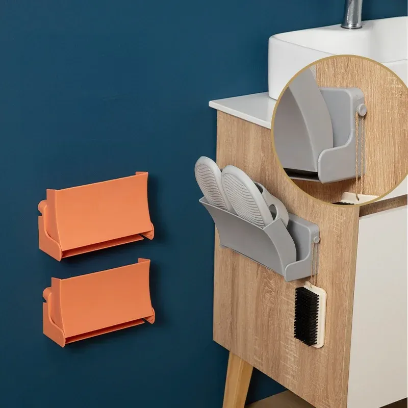 Wall Mounted Shoe Storage Rack Foldable Double-Layer Slippers Hanging ...