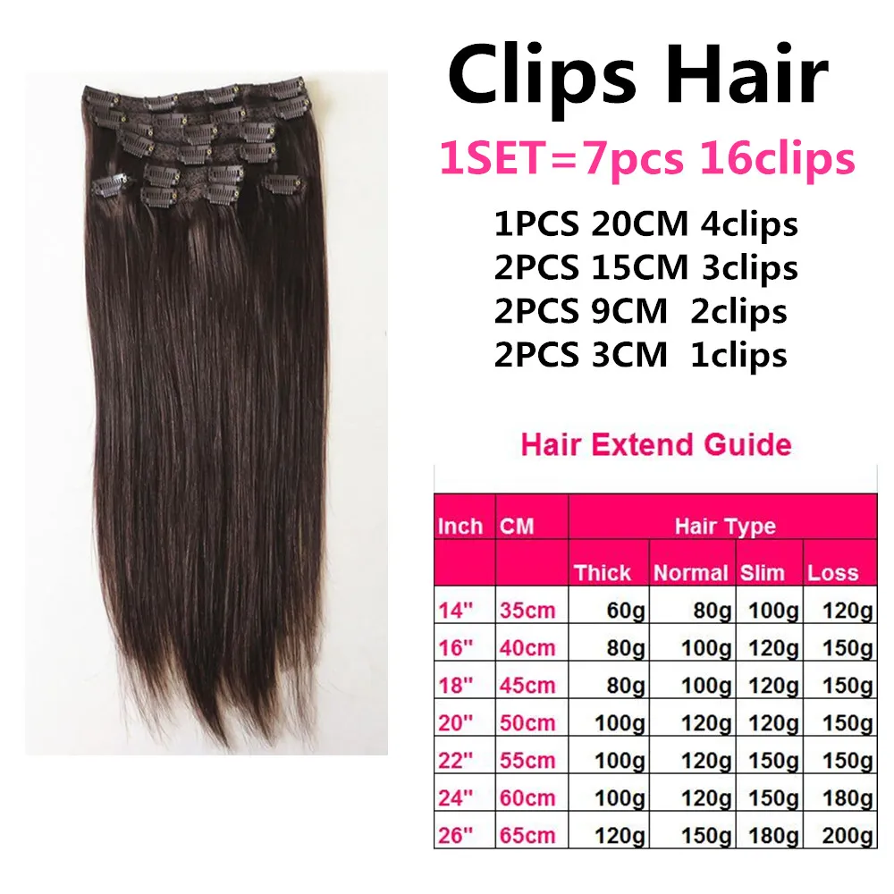 DHgate.com:European Clip-In Human Hair Extensions - 220g/240g/260g Thick Roots, 60cm/65cm Length ...