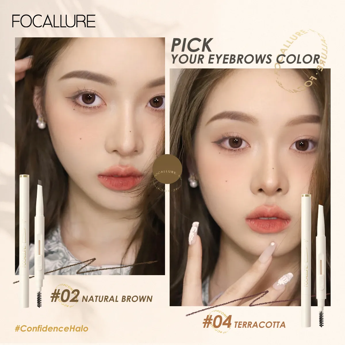 Waterproof Eyebrow Pencil with Spoolie Brush - Long-Lasting Tint for ...