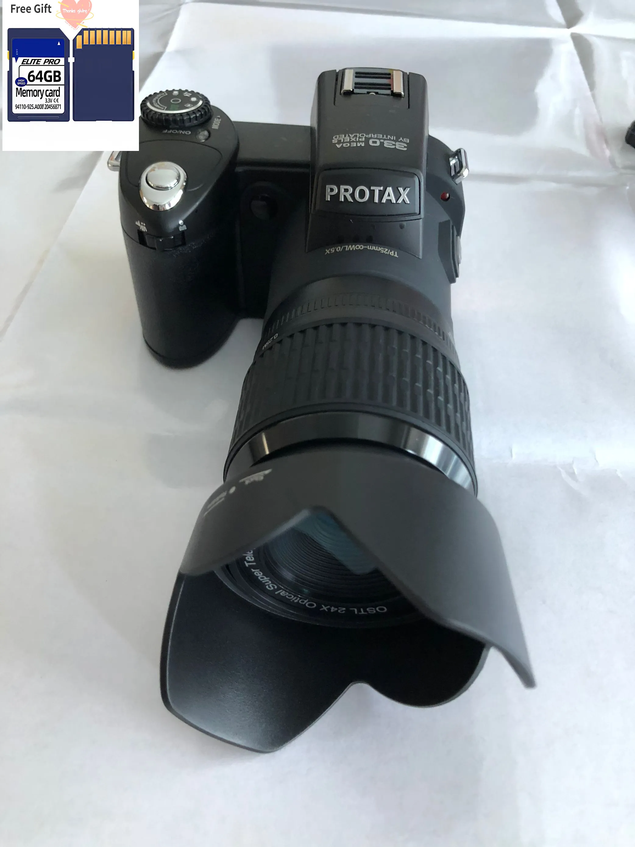 2024 33MP AutoFocus Protax D7100 DSLR Camera Kit w/ 3 Lenses, 64GB SD Card & Rope: Pro-Level ...