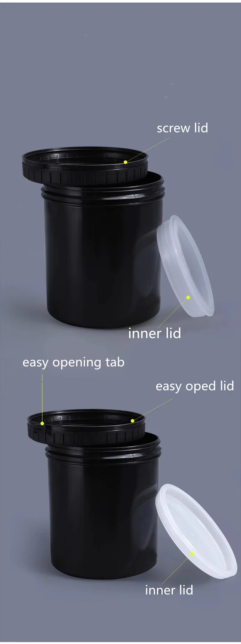 150-100ml Black Plastic Jars w/ Lids: Multipurpose Cosmetic Containers ...