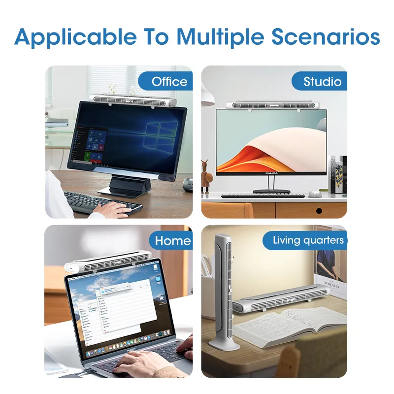 Vertical Screen Hanging Fan, USB Mini Clip-on Adjustable Desk Fan ...