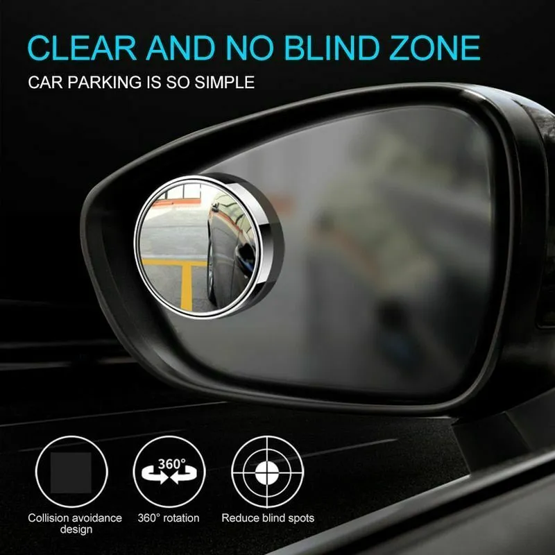 Panoramic Car Rear View Mirror, 360° Blind Spot Mirror, HD Glass ...