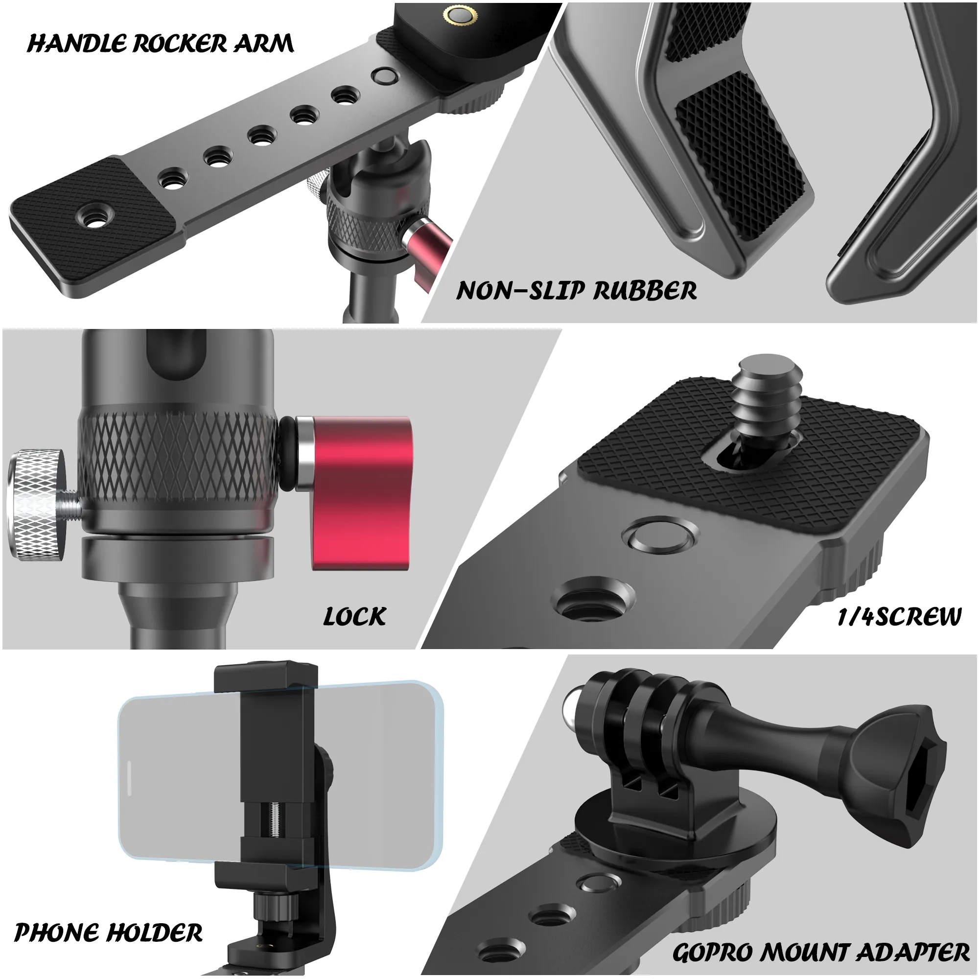 Metal Super Arm Camera Mount Holder - 360° Magic Arm Clamp with 1/4 ...