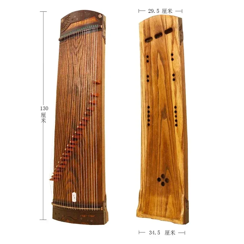 Mini Musical Instruments 130CM Portable 21-Stringed Zither, Solid Wood ...