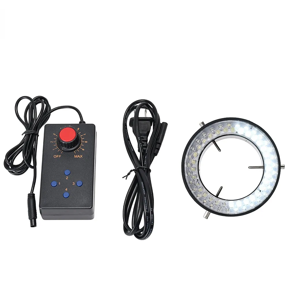 64 LED Ring Light Source Illuminator Four Zones Adjustable 62mm Inner ...