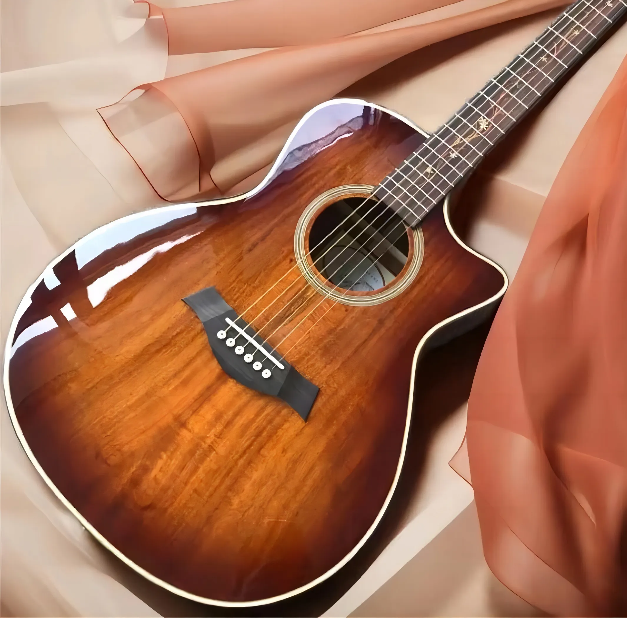 Custom Shape Guitar: Handcrafted Acoustic Guitar with Solid Spruce Top ...