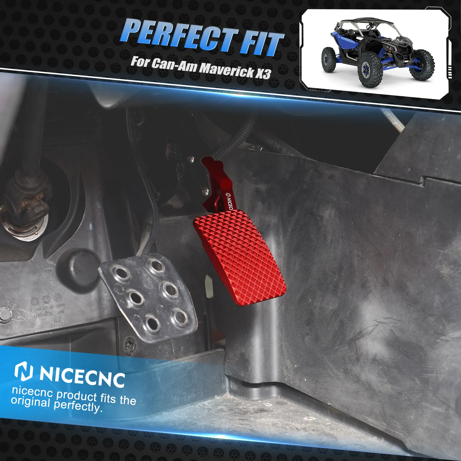 2024Aluminum Gas Pedal Extension for Can-Am Maverick X3/Max, Easy ...