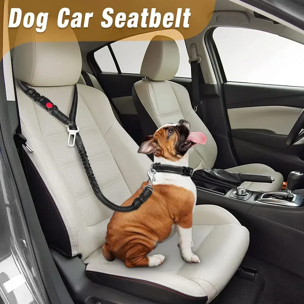 DHgate 2 in 1 Pet Car Safety Belt Adjustable Dog Seatbelt Leash for Secure Travel Pet Supplies