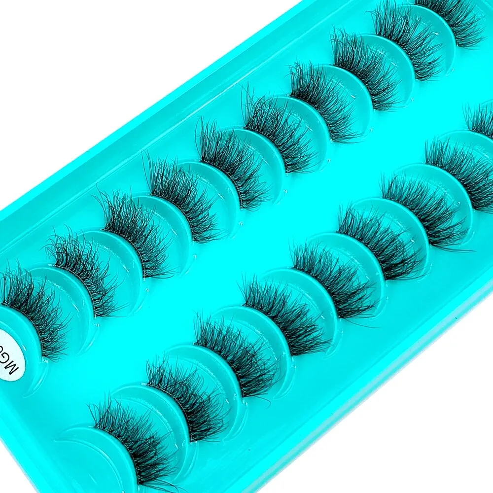 DHgate.com:2024 Wispy Cat Eye False Lashes - 10 Pairs Short Natural ...