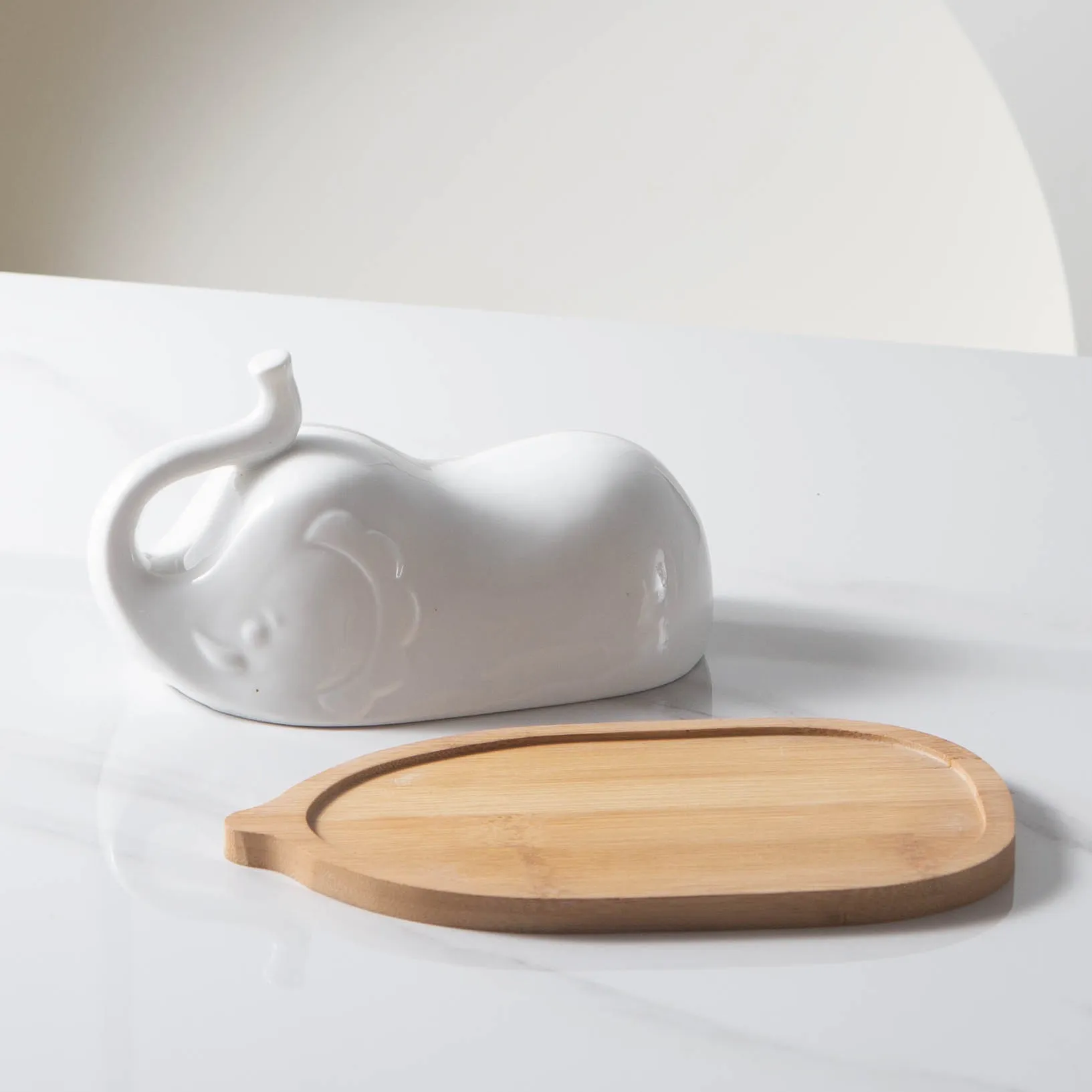 DHgate.com:Elegant White Porcelain Ceramic Elephant Butter Dish with ...