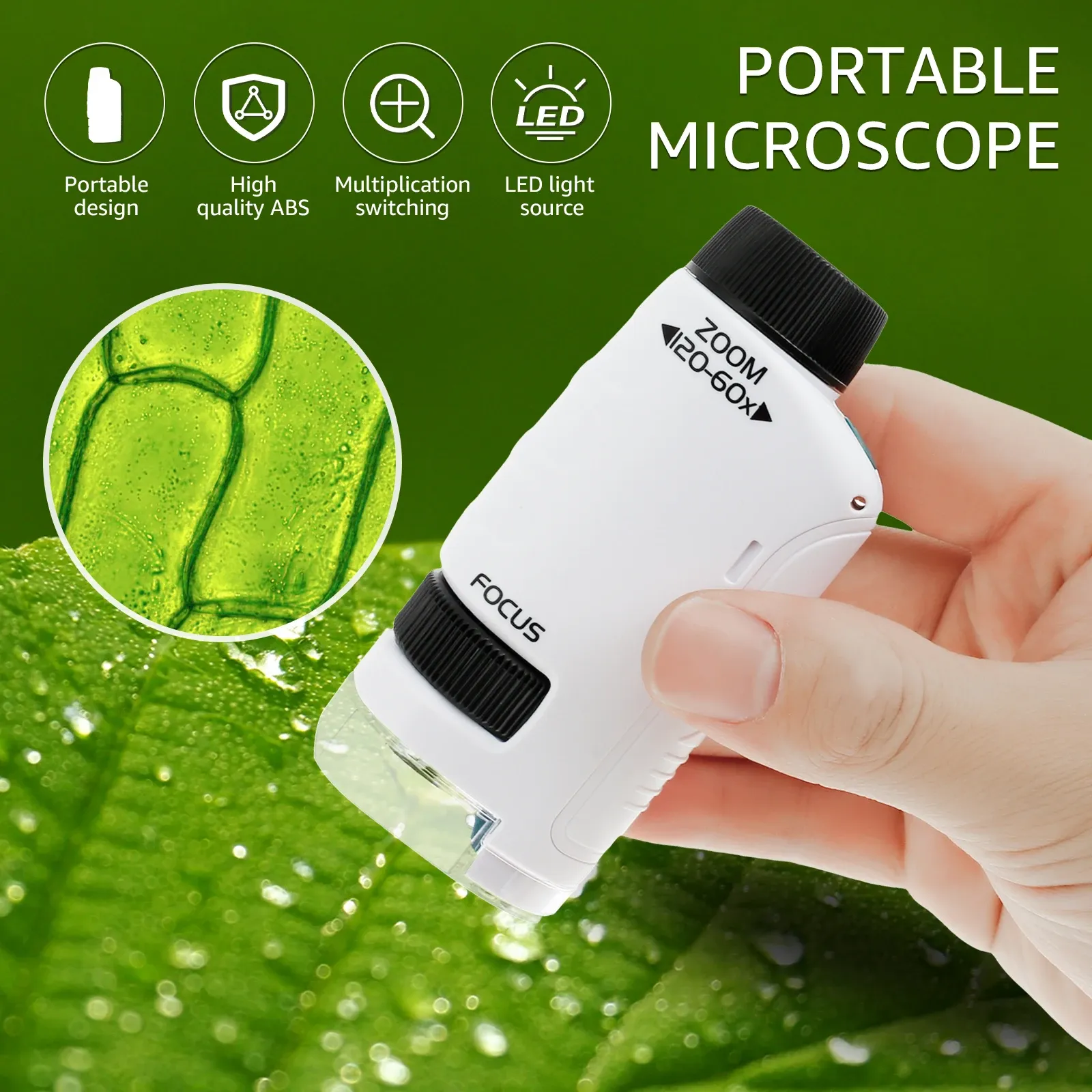 DHgate.com:Kids Handheld Microscope, 60X-120X LED Lighted Portable ...