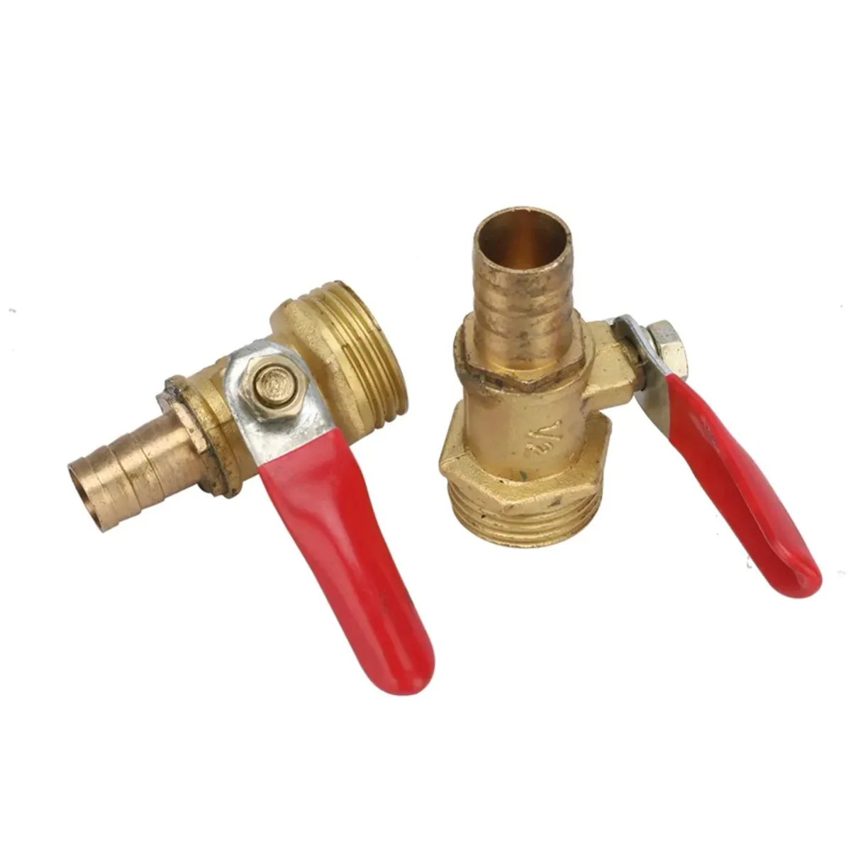 6-Pack Brass Ball Valves w/ Barbed Pipe Ports for Water, Oil, Air, Gas ...