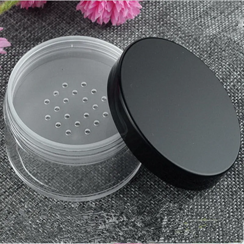 Clear 50g Plastic Cosmetic Jars with Black Lids - 40 Pack Portable ...