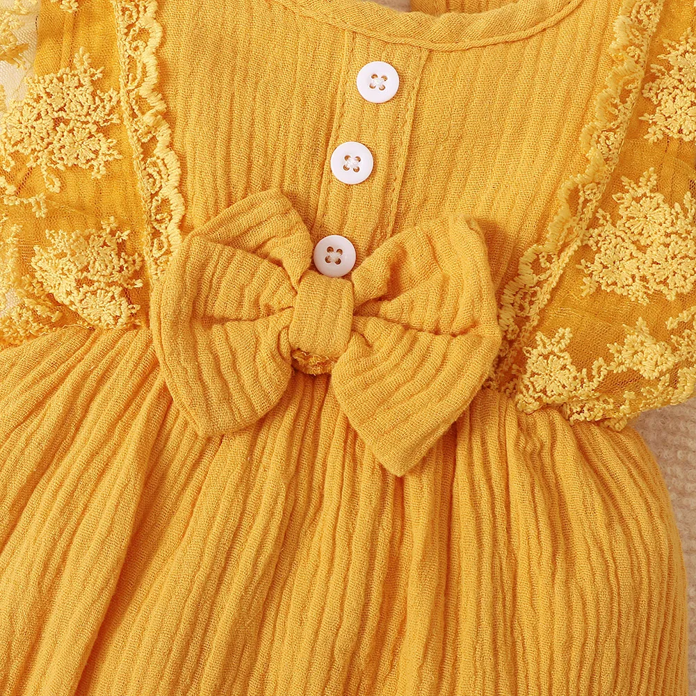 DHgate.com:Adorable 2pcs Baby Girls Lace Romper Set: Summer Bow Romper + Headband:Baby, Kids ...