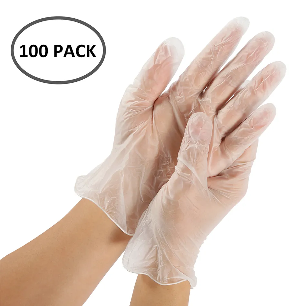 100-Pack PVC Food-Grade Gloves: Powder-Free, Latex-Free Disposable ...