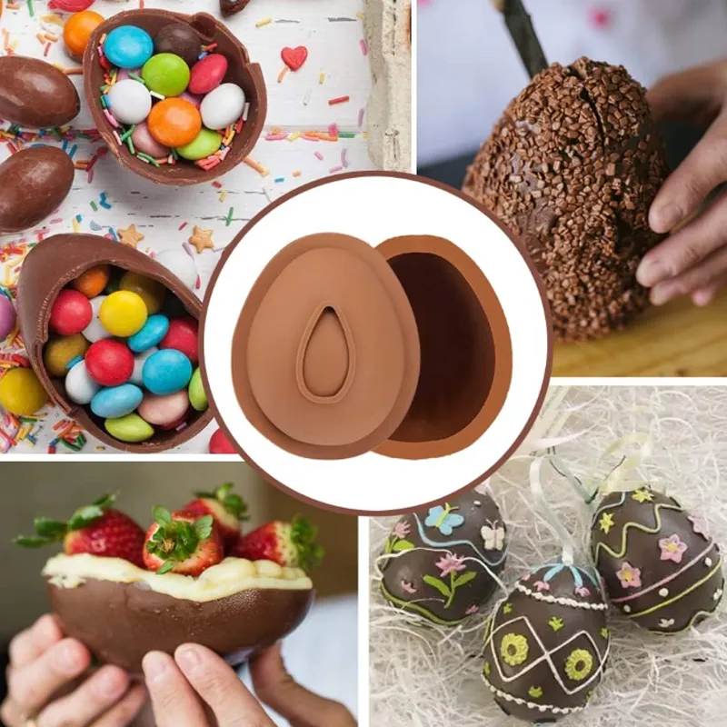 DHgate.com:3D Silicone Easter Egg Mold - 2 Pack Breakable Chocolate Surprise Egg Molds for ...