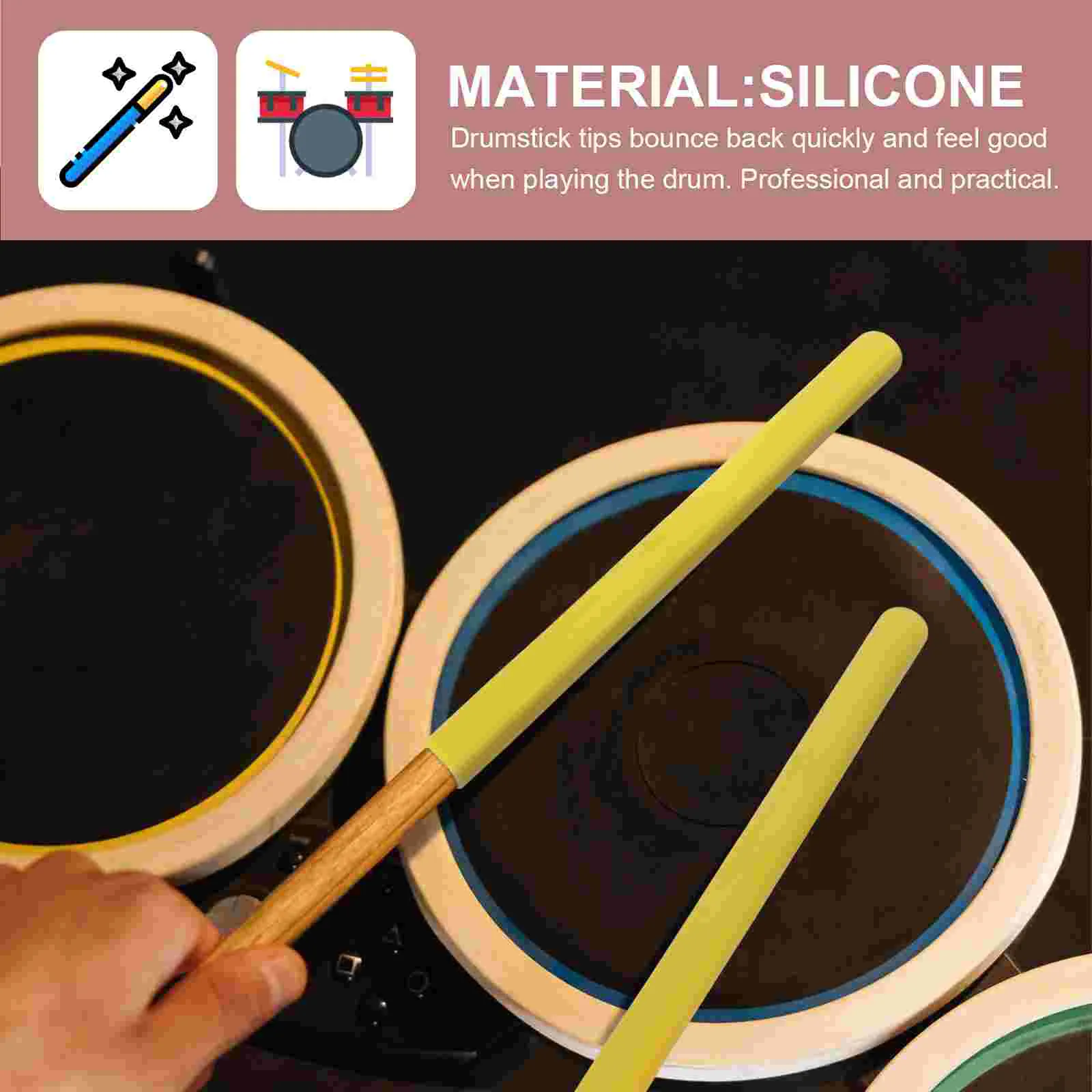 DHgate.com:2 Pcs Silicone Drum Stick Protective Cover Caps for Kids ...