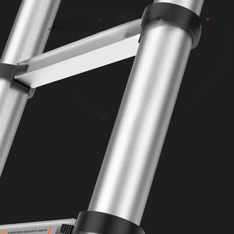 Modern Aluminum Step Ladder with Wooden Railing Design: Telescopic ...