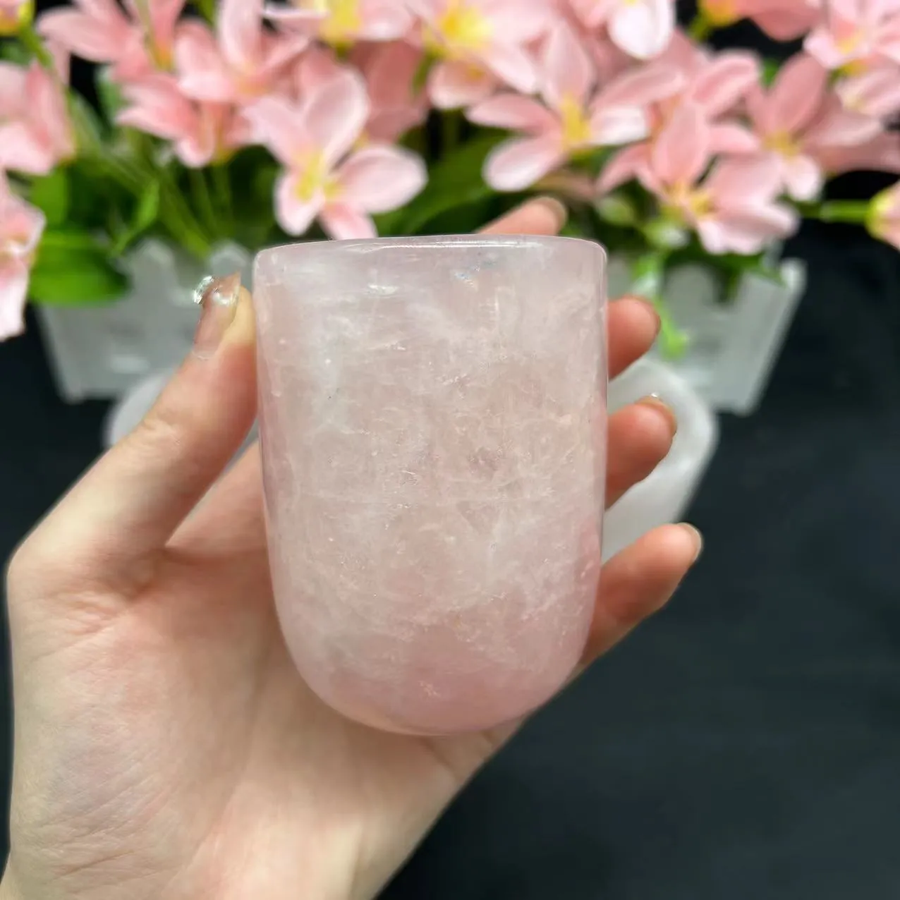 DHgate.com:Exquisite Handcrafted Crystal Rose Quartz Cup for Gifting ...