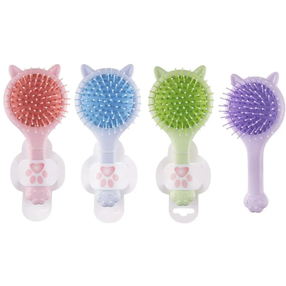 2024 2-in-1 Anti-Static Cat Comb & Mirror Set: Cute Cat Ear & Paw ...