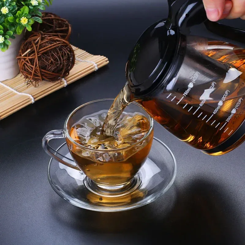 Creative Glass Teapot Set with Heat-Resistant Borosilicate Glass, 750ml ...