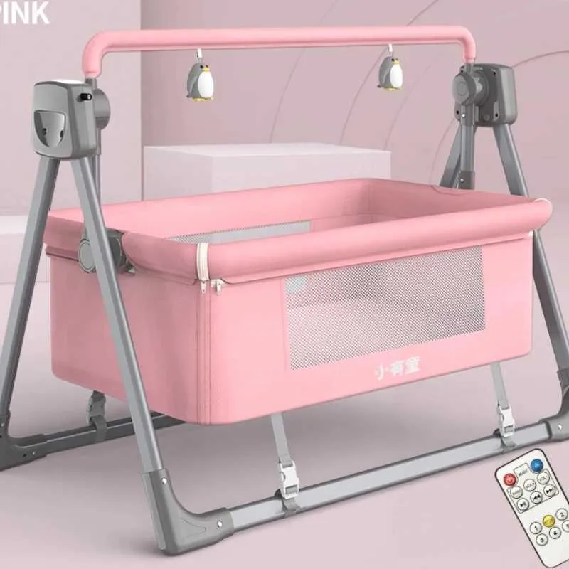Electric Auto-Swing Baby Crib: Modern Metal Rocking Chair in Grey ...