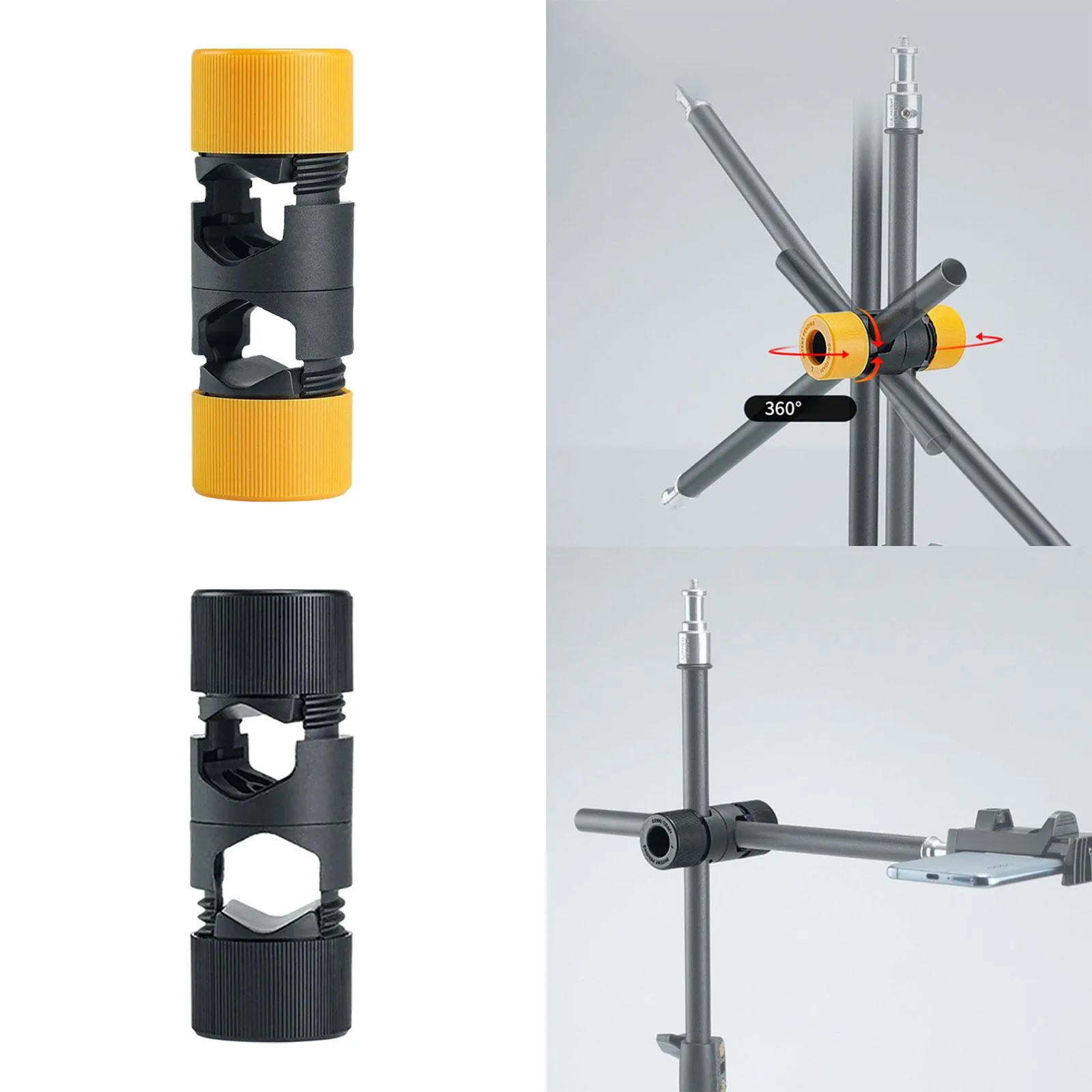 Universal Camera Light Stand Center Handle with Mobile Phone Clip ...